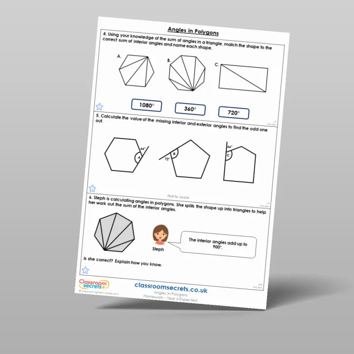 Classroom Secrets | Collection Page Year 6 Angles in Polygons