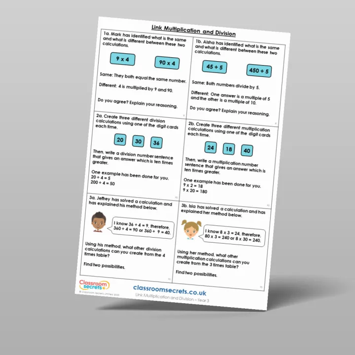 Classroom Secrets | Collection Page Year 3 Link Multiplication and Division